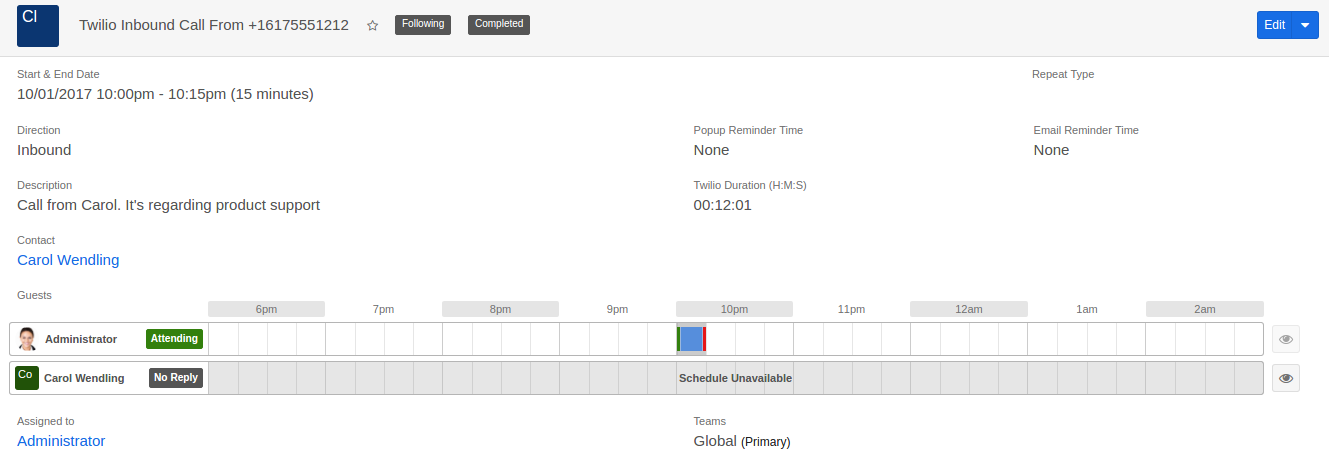 Twilio Call Logging With SugarCRM | Dreamer Technologies Twilio Call Logging With SugarCRM | Dreamer Technologies