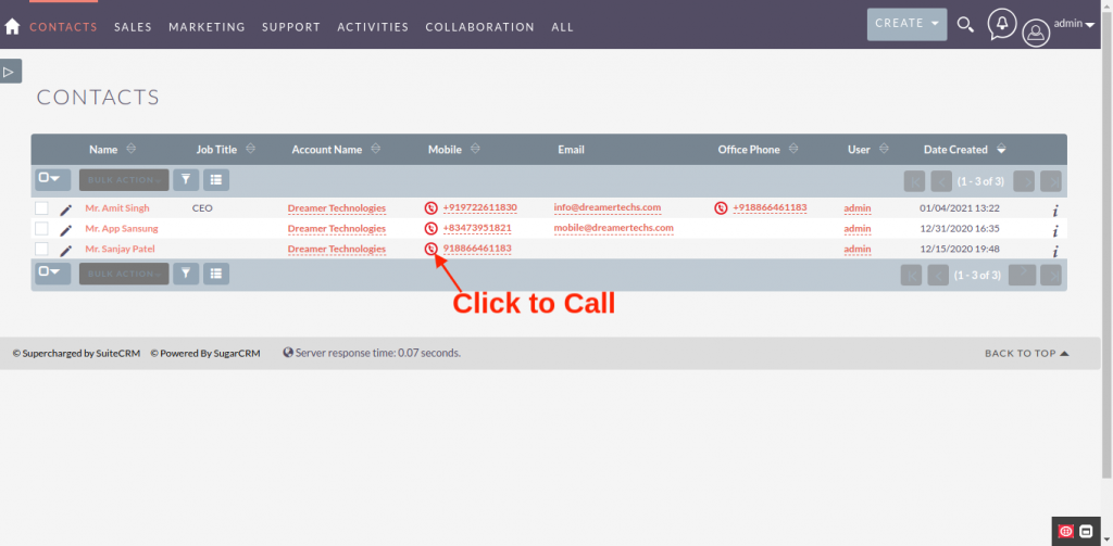 Twilio Call Integration With SuiteCRM | Dreamer Technologies